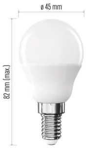 Emos lighting LED žárovka Basic Mini Globe / E14 / 5,5 W (40 W) / 470 lm / teplá bílá 1525741451