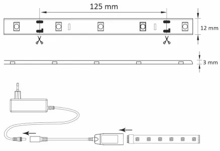 RGB LED Stmívatelný venkovní pásek Wi-Fi LED/8W IP65 2 m Tuya