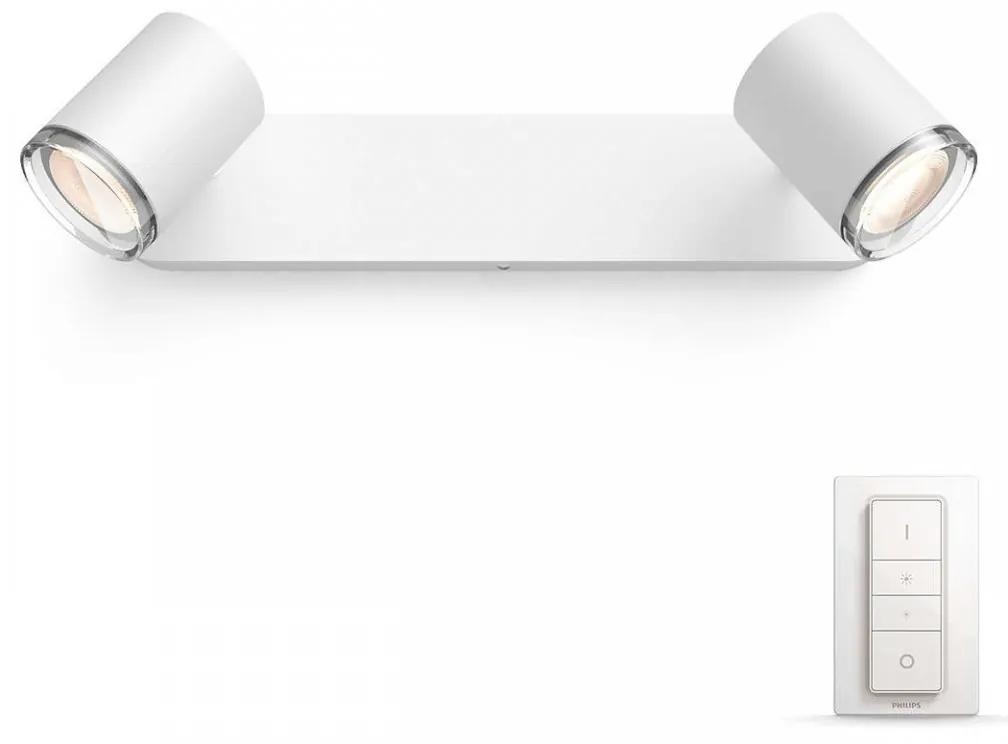 Hue White Ambiance bodové koupelnové svítidlo Philips Adore 34360/31/P7 bílé 2x5,5W, IP44