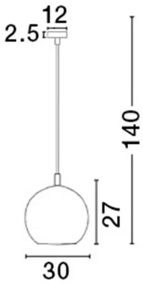 Nova Luce Závěsné svítidlo JERARDO kouřové sklo s bublinkami uvnitř, E27 1x12W