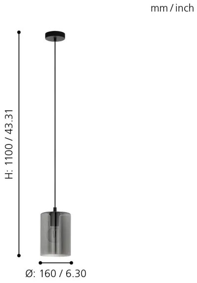 Eglo 98585 - Lustr na lanku CADAQUES 1xE27/40W/230V