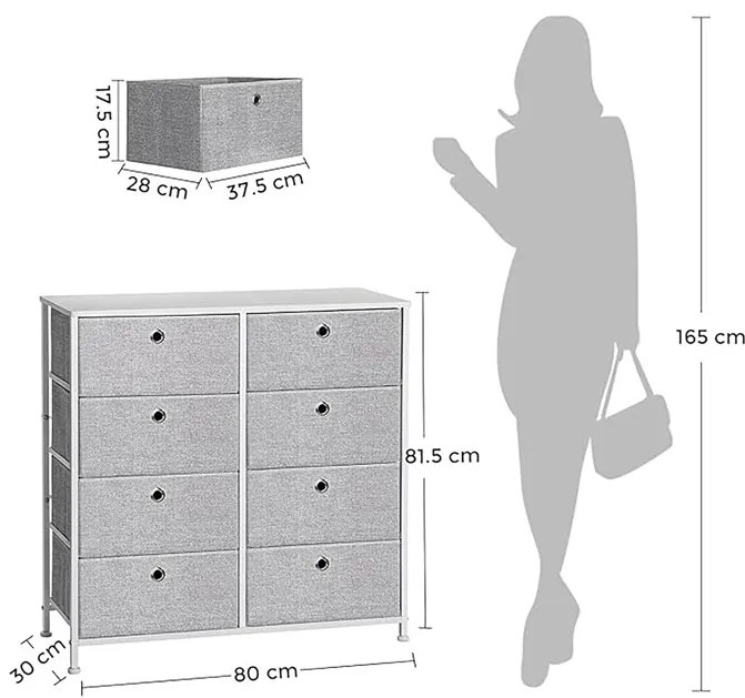 Autronic Komoda zásuvková AUK-E1024 Barva: Šedá