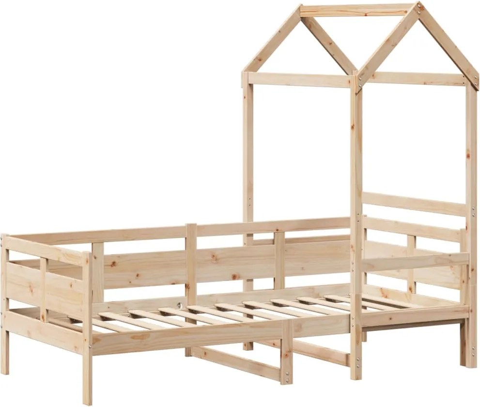 Válenda se střechou 80 x 200 cm masivní borové dřevo 3282290
