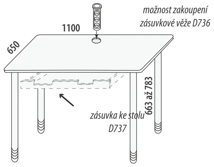 Psací stůl Mini Domestav D727 Materiál: Buk cink, Povrchová úprava: Přírodní provedení