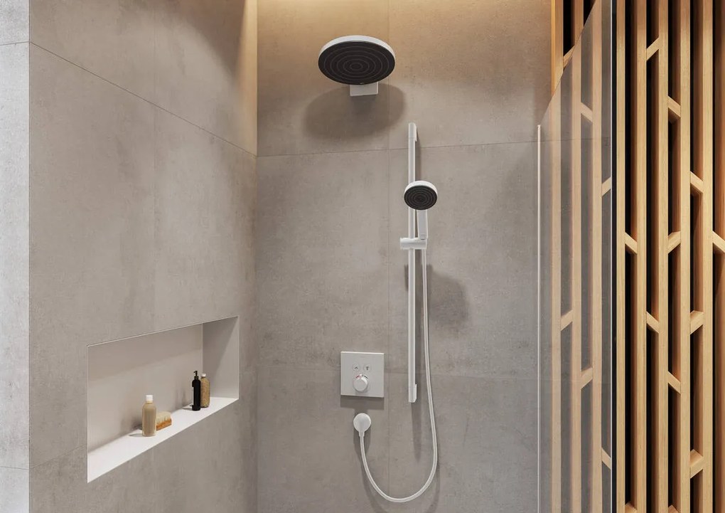 Hansgrohe Pulsify, nástěnné připojení pro hlavovou sprchu 260, matná bílá, HAN-24149700