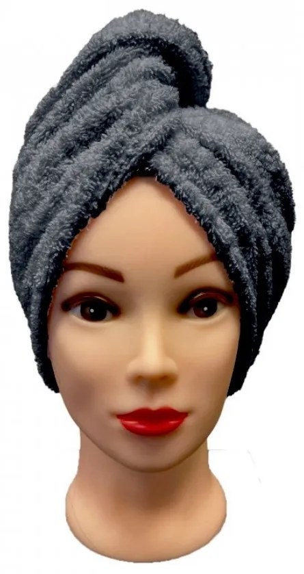 Rychleschnoucí froté Turban na vlasy černy TiaHome