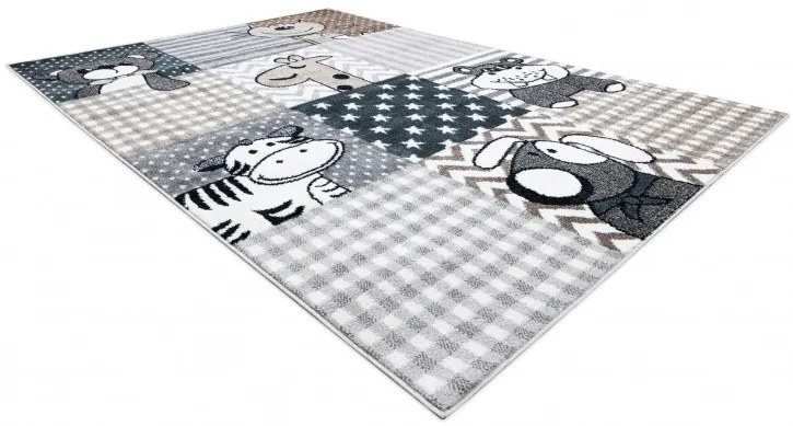 Dywany Łuszczów, Dětský kusový koberec Fun Pets grey, 240x330, šedá, dětský pokoj