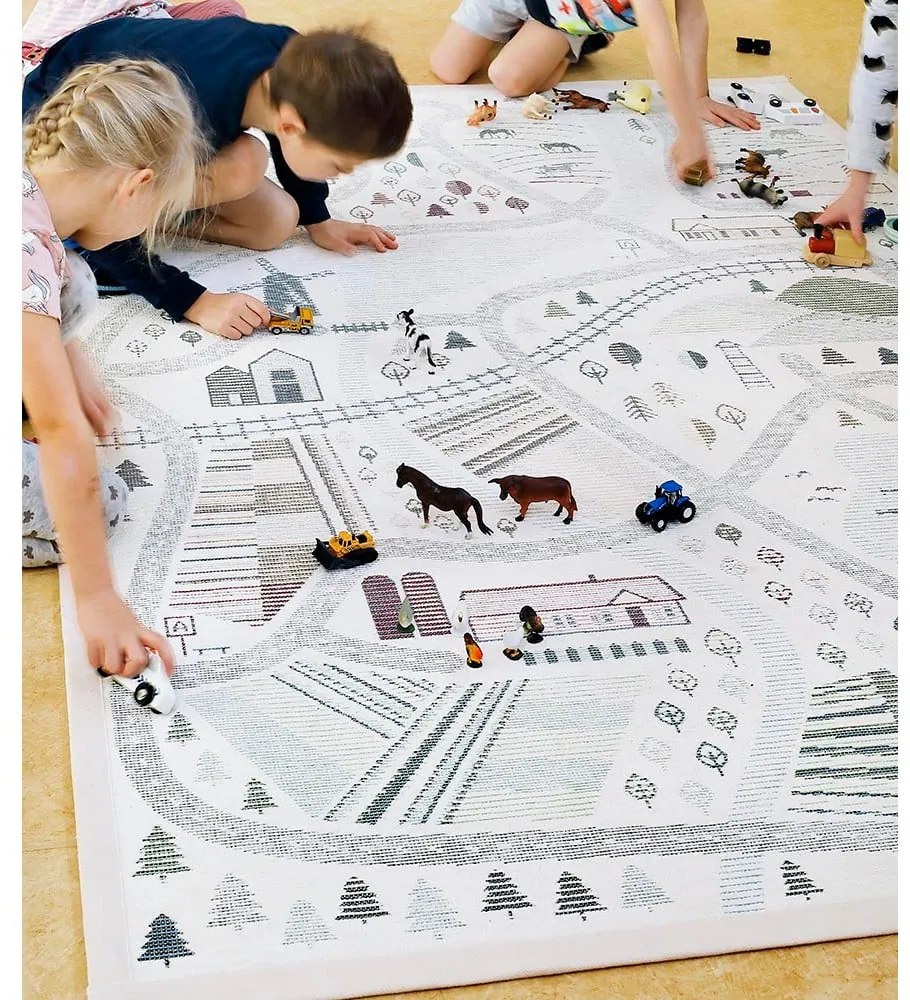Bílý oboustranný dětský koberec Narma Ülejõe, 140 x 200 cm