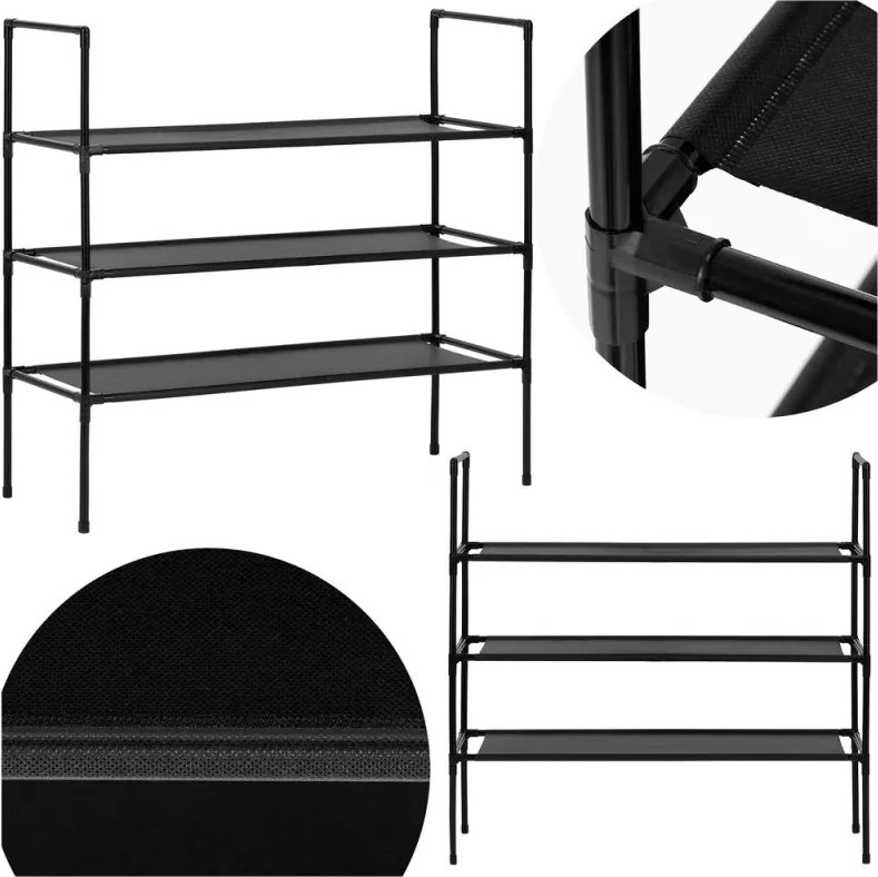 Botník 3 police SPRINGOS HA7548 černý