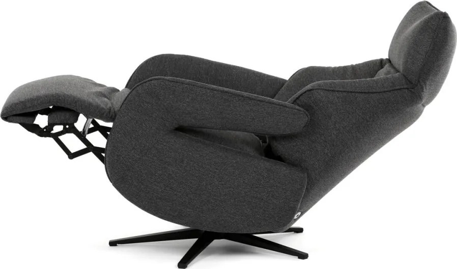 Autronic Relaxační křeslo BILBAO – elektrické zabudované ovládání, šedá, látka