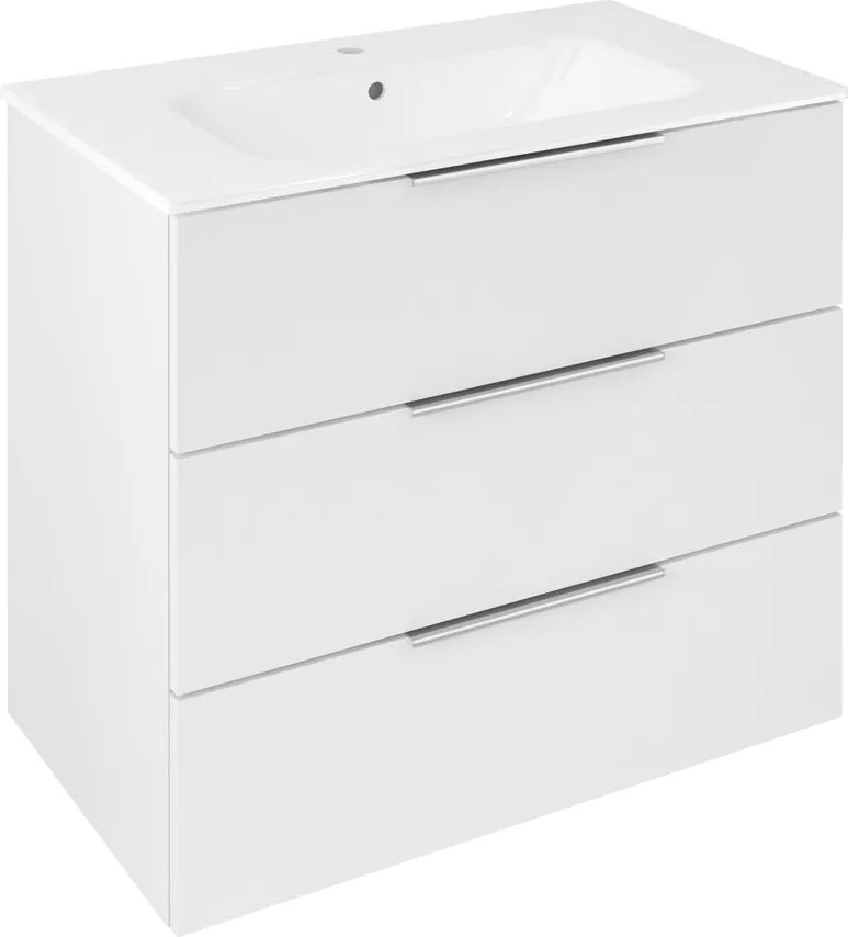 Sapho Sapho, CIRASA umyvadlová skříňka 79,8x75x46cm, 3x zásuvka, bílá lesk, CR831-3030