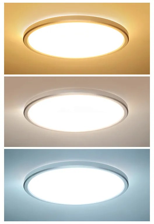 Solight LED osvětlení Acate s ochranou proti vlhkosti, IP54, 18W, 1620lm, 3CCT, 22cm, stříbrná
