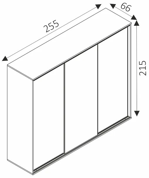 MARIDEX SKŘÍNĚ Šatní skříň - SILVER 255, matná bílá