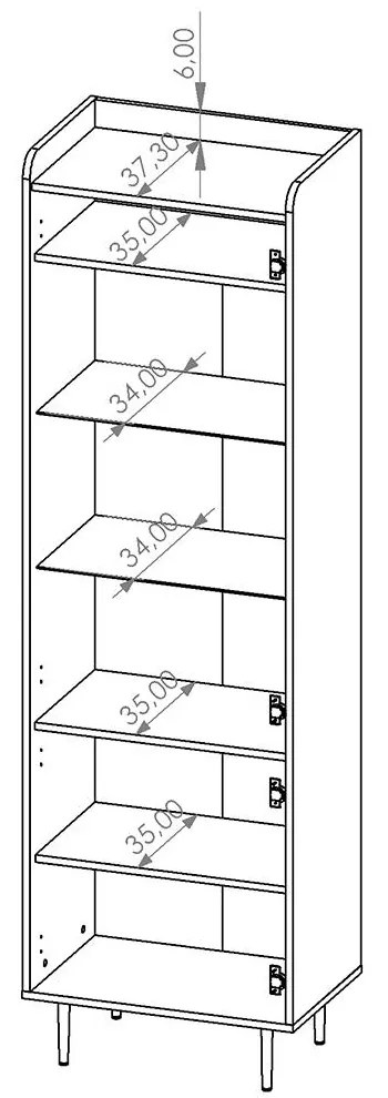 Obývací stěna VASINA | 6 dílů | dub brandy castello