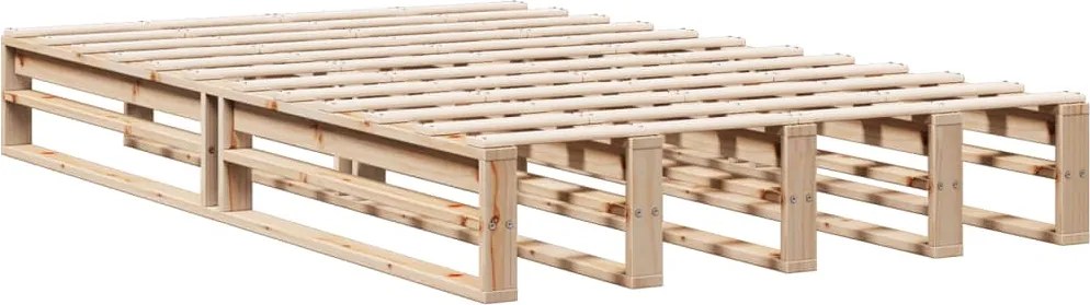 Postel s knihovnou bez matrace 135 x 190 cm masivní borovice 3323983