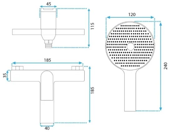 REA-B2707 - Vanová sada AVALON broušená zlatá