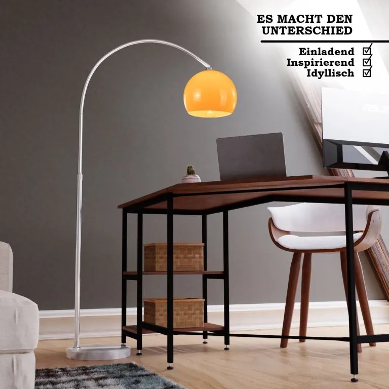 88973 Jago Stojací oblouková lampa oranžová, 130 - 180 cm