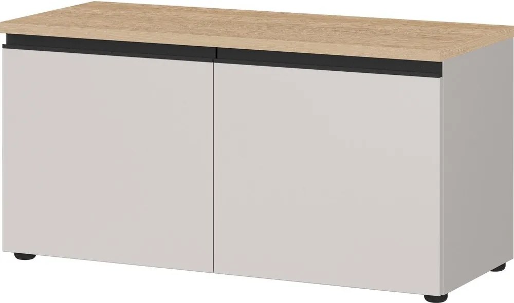 Šedobéžový/ve světle přírodní barvě botník s lavicí 96x49x41 cm Cormano – Germania