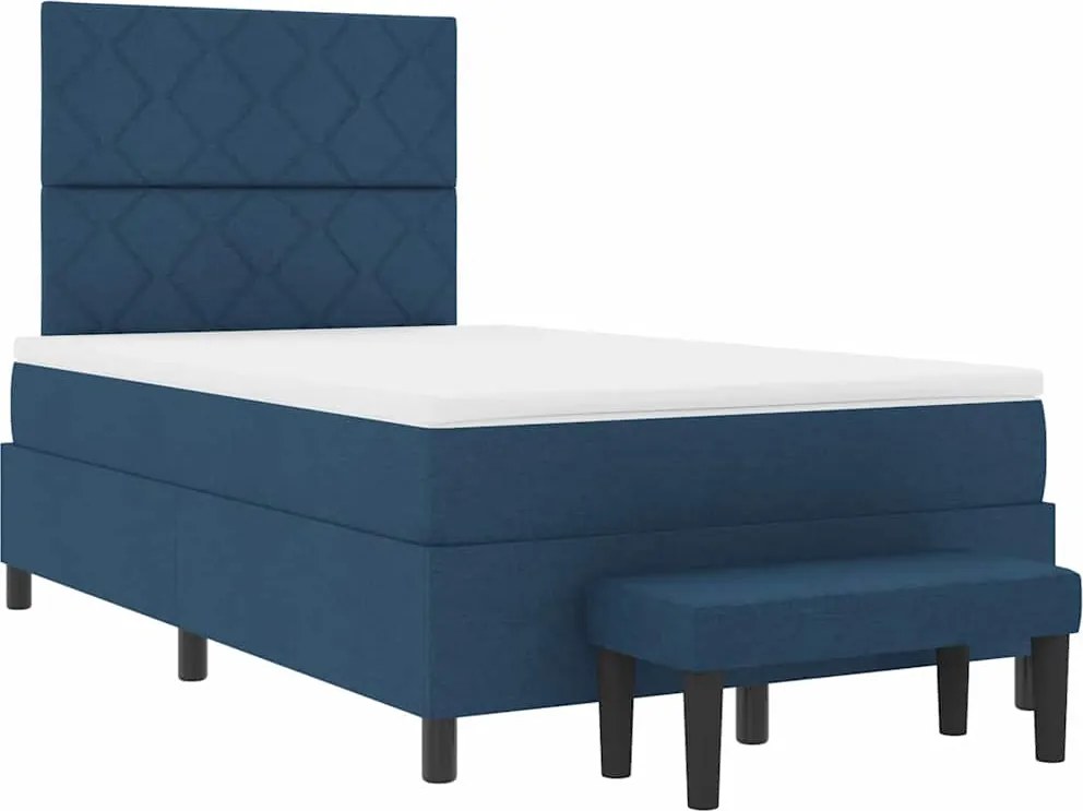 Postel s boxspringem s čelo Modrá 120 x 200 cm textil 3344141