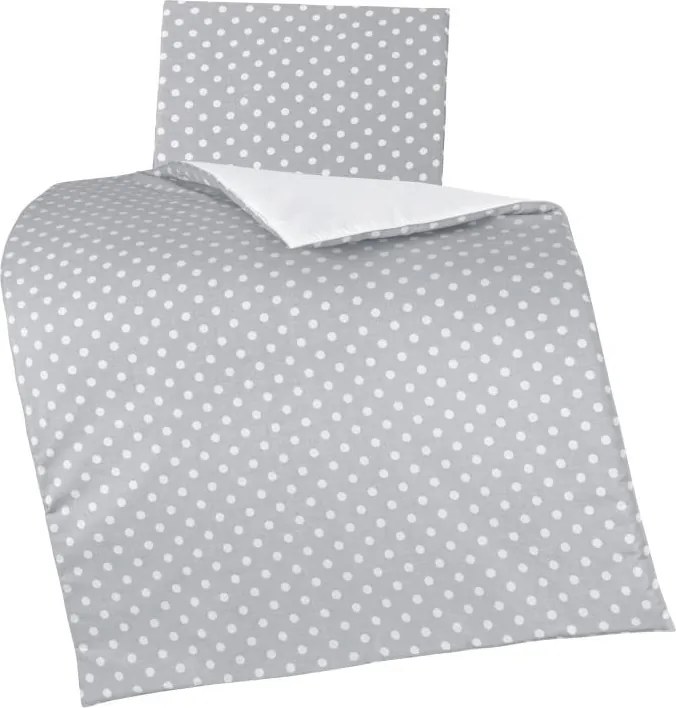 Bellatex Peřinka a polštářek pro kojence Šedá,Bílá 75x100 cm, 42x32 cm
