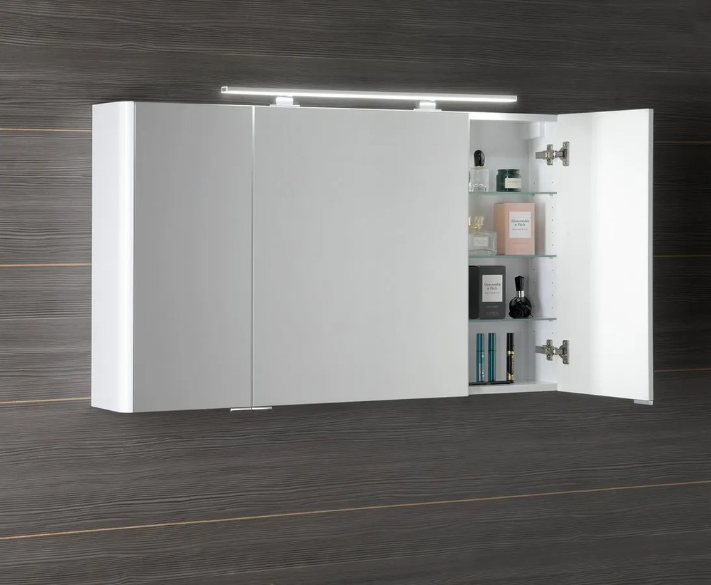 Sapho Sapho, LUCIE galerka s LED osvětlením, 126x70x17cm, bílá, LU125-0030
