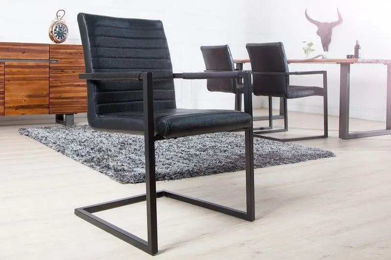 Deflee židle IMPERIAL BLACK II ZDL37082syntetická kůže, ušlechtilá ocel  55 x 90 x 60 cm