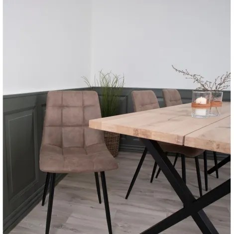 Jídelní židle MIDDELFART mikrovlákno, světle hnědá House Nordic 1001190