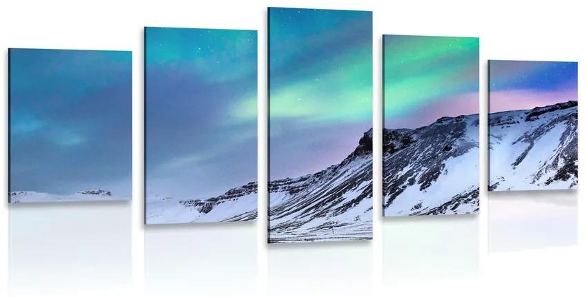 5-dílný obraz norská polární záře Varianta: 100x50