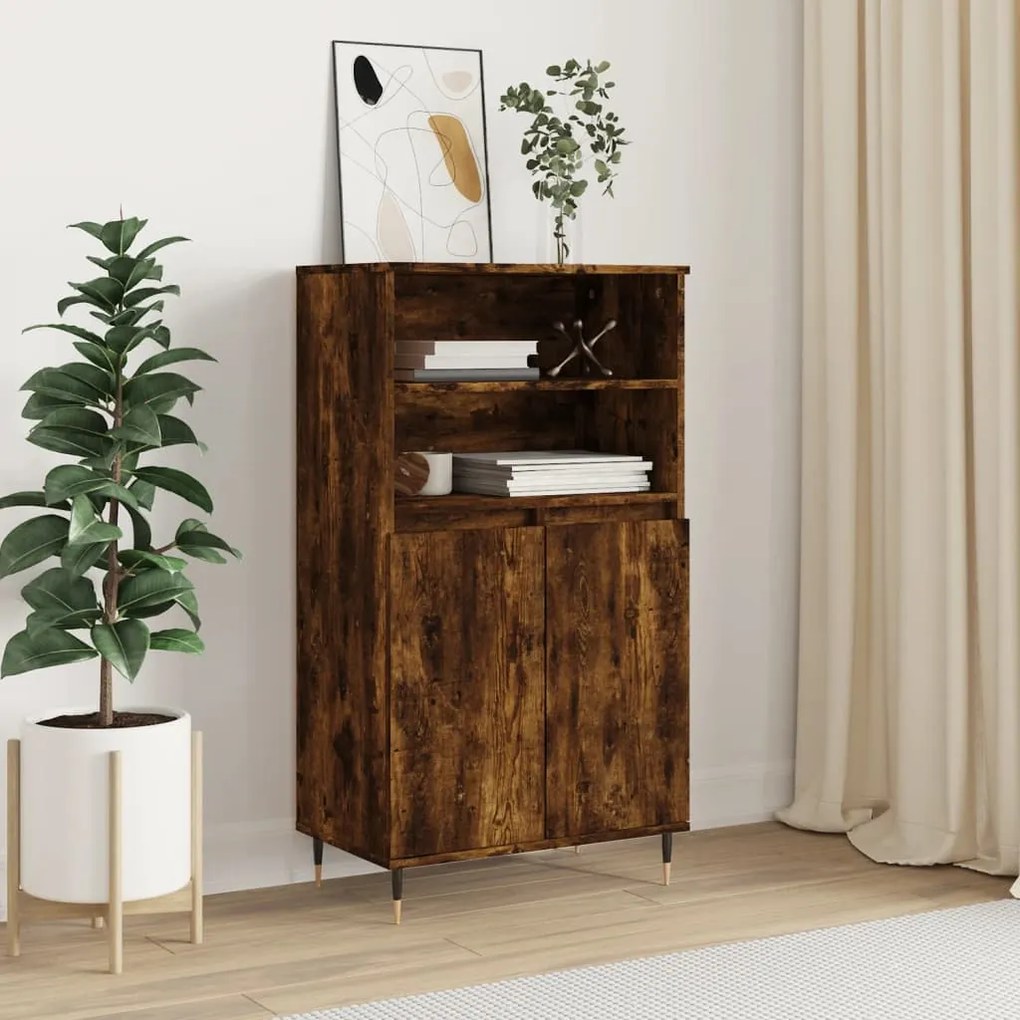 vidaXL Skříň highboard kouřový dub 60 x 36 x 110 cm kompozitní dřevo