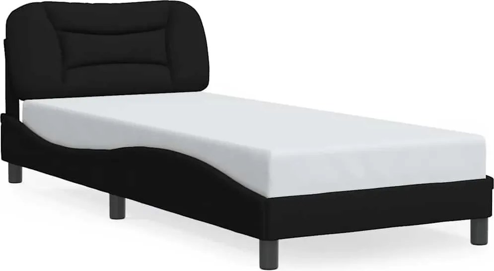 Rám postele bez matrace Hvar černá 80 x 200 cm textil 3207732