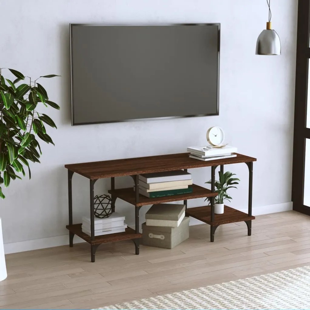 Tv Skříňka Černá 102 X 35 X 45,5 Cm Kompozitní Dřevo - Černá