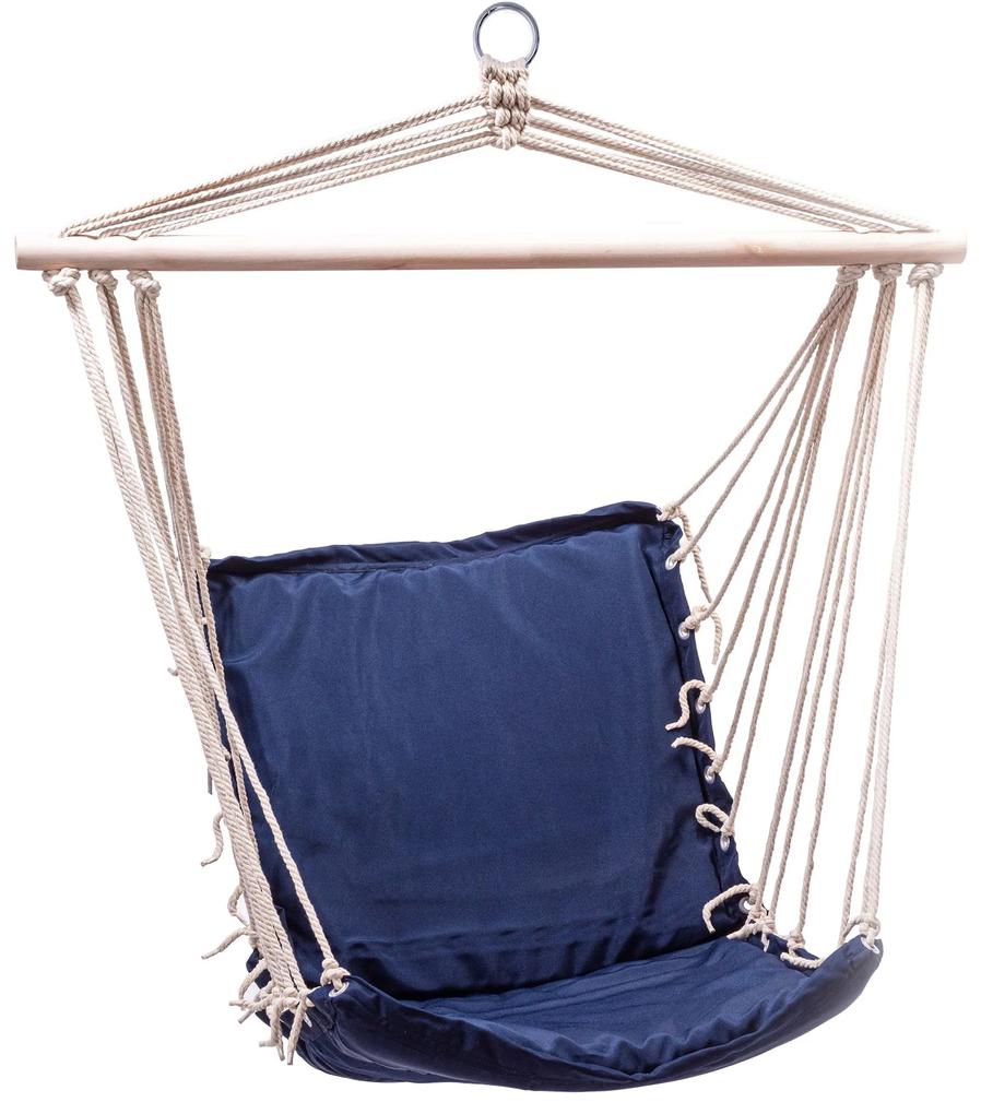 Bluegarden, houpací brazilská židle do 90kg GL0113, modrá, OGR-04564