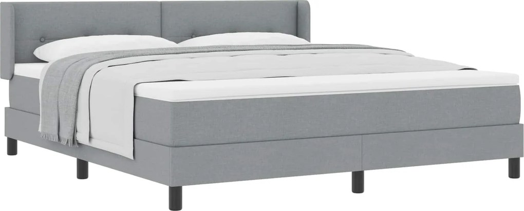 Postel s boxspringem s čelo Světle šedá 200 x 180 cm textil 3341118