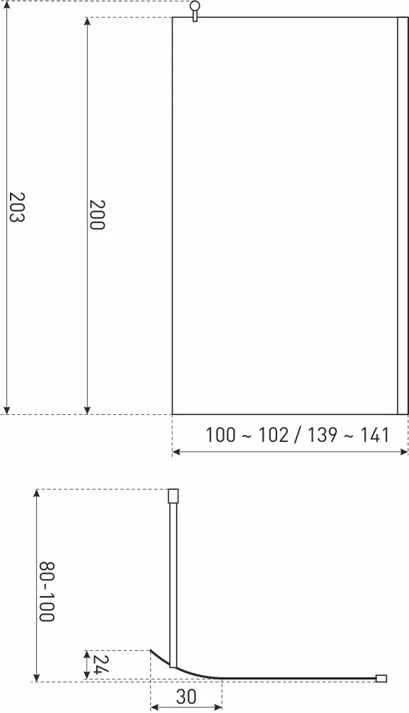 Novoterm Sprchová zástěna Walk-in NV-Zeta 140 TR, chrom/transparent - bez vaničky