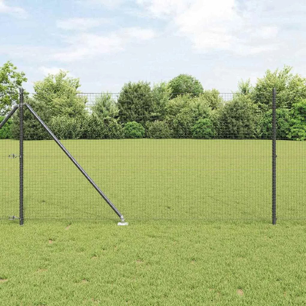 Svařované drátěné ploty s hroty 50 x 1 m Ocel potažená PVC Šedá 3352236