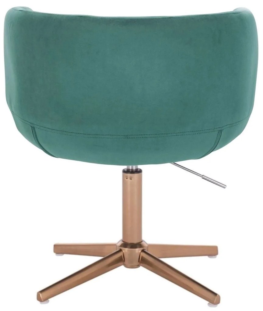 LuxuryForm DESIGN Otočné křeslo MONTANA VELUR na zlatém kříži - zelené