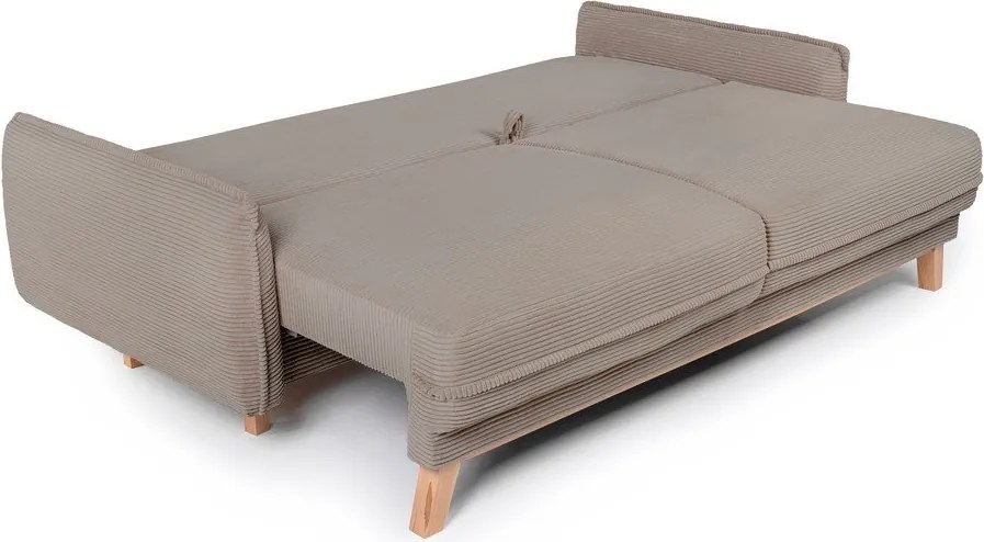 Taupe manšestrová rozkládací/s úložným prostorem pohovka 218 cm Tori – Bonami Selection