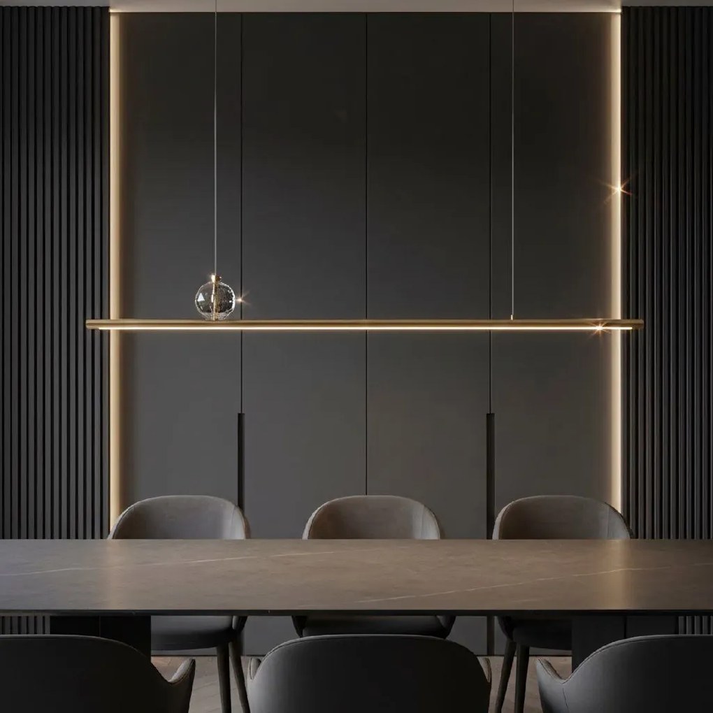 Toolight Toolight, LED stropní svítidlo 90cm, APP1778-CP, zlatá matná, OSW-04056