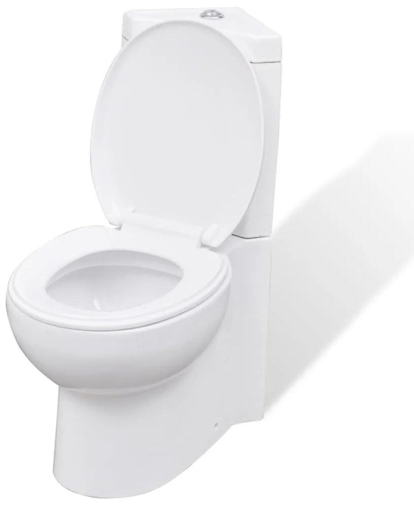 141133 vidaXL Bílá keramická kulatá toaleta  WC
