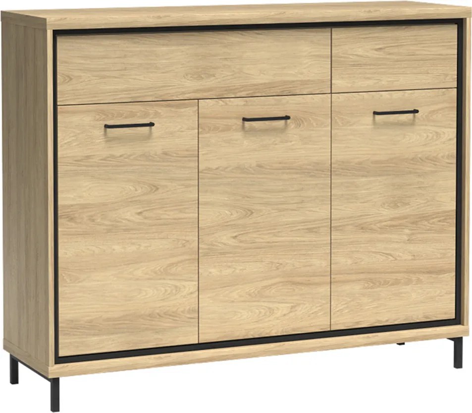Obývací stěna MEDIOLAN | 408,2 cm + konferenční stolek 120x65 cm | 5 dílů | natural hikora