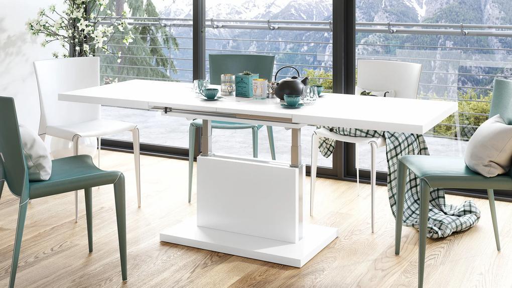 Mazzoni ASTON bílý, rozkládací, zvedací konferenční stůl, stolek