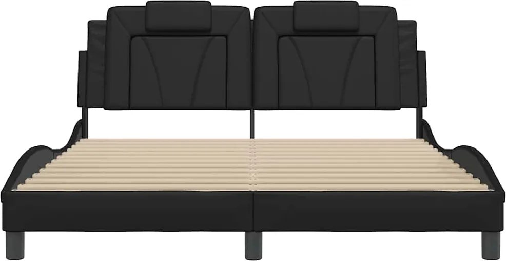 Rám postele Viana bez matrace černý 160x200 cm umělá kůže 3208103