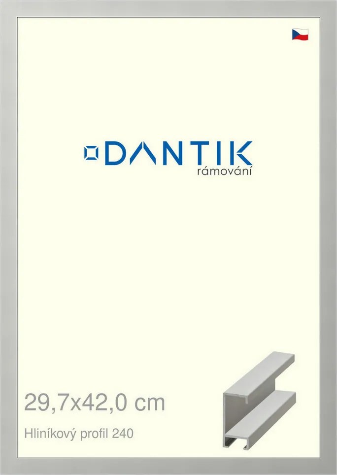 DANTIK rámeček 29,7x42 | ALU profil 6240 Stříbrná matná (Plexi Čiré)