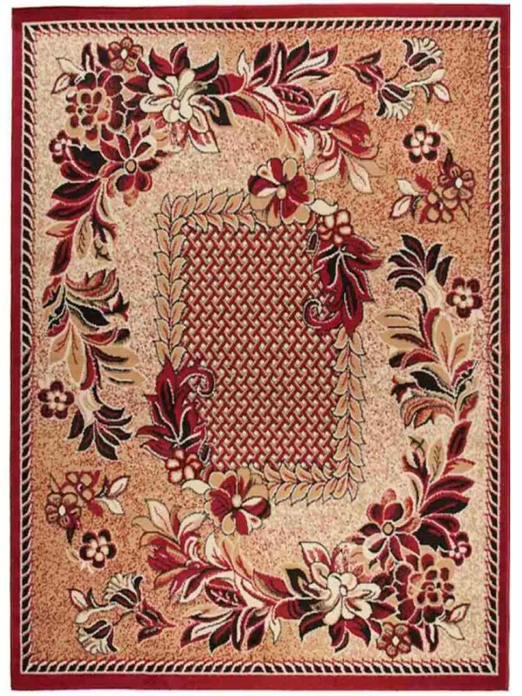 *Kusový koberec PP Květiny červený 120x170cm