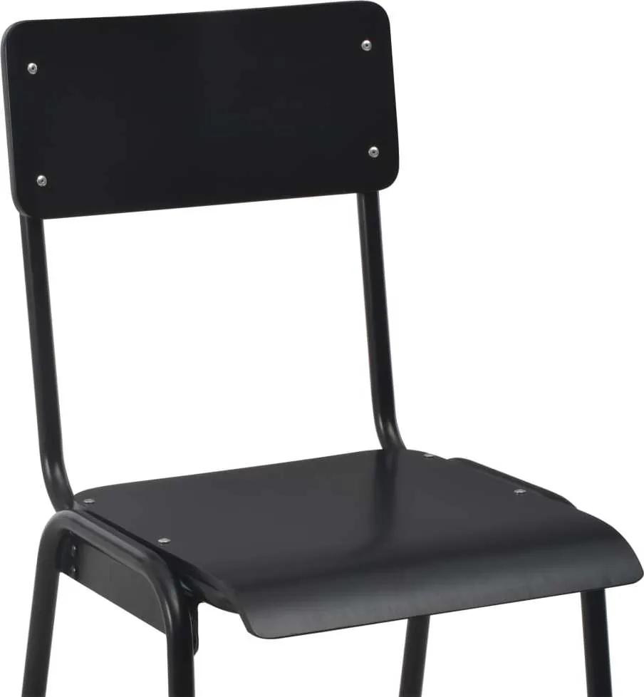 vidaXL Barové židle 4 ks masivní překližka a ocel [3054566] Barva: Hnědá