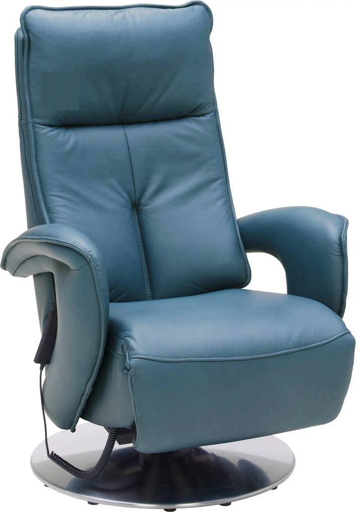 XXXLutz RELAXAČNÍ KŘESLO, kůže, modrá Valdera - Relaxační křesla - 000344004203