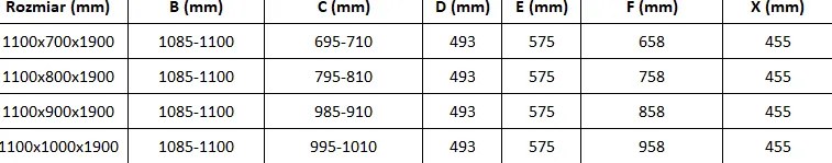 Mexen Omega sprchový kout 110x100cm, 8mm sklo, zlatý profil-čiré sklo, 825-110-100-50-00