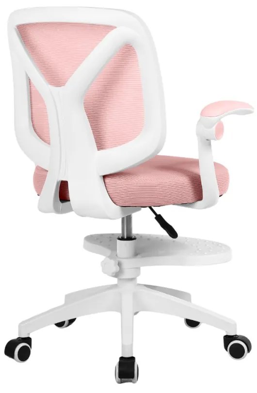 Dětská otočná židle Neoseat JUNI 010 s podnoží — látka, růžová