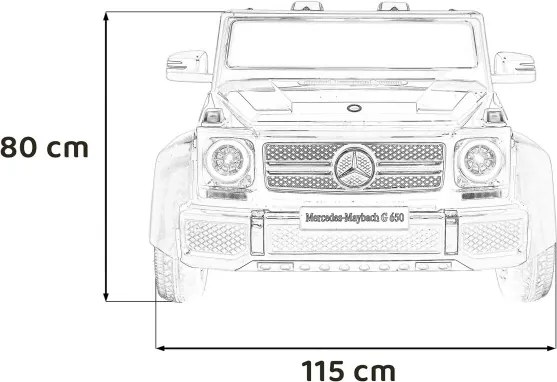Elektrické autíčko Mercedes Benz MAYBACH G650 STRONG bílé