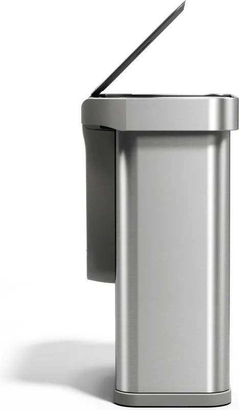 Bezdotykový ocelový odpadkový koš ve stříbrné barvě 58 l Sensor – simplehuman